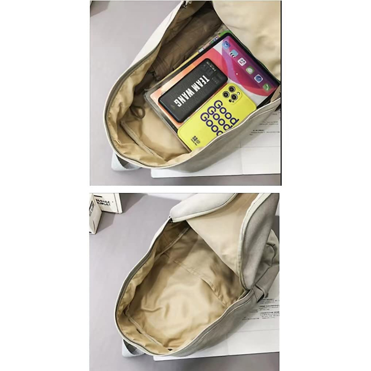 Canvas Backpack for Women Men Vintage Aesthetic School Bags Travel Daypack Boho Hippie Grunge Backpack (Sage Green)