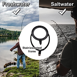 9KM DWLIFE Fishing Rod Tip Guide Repair Kit Pole Replacement Stainless Steel Ceramic Ring Saltwater Freshwater Mixed Size in a Box(Small - 50pcs)