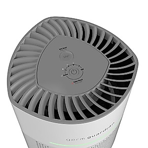 Germ Guardian AirSafe+ Intelligent Air Purifier with 360° HEPA 13 Filter, Captures 99.97% of Pollutants, Wildfire Smoke, Large Rooms, Air Quality Sensor, UVC Light, Zero Ozone Verified, White AC3000W