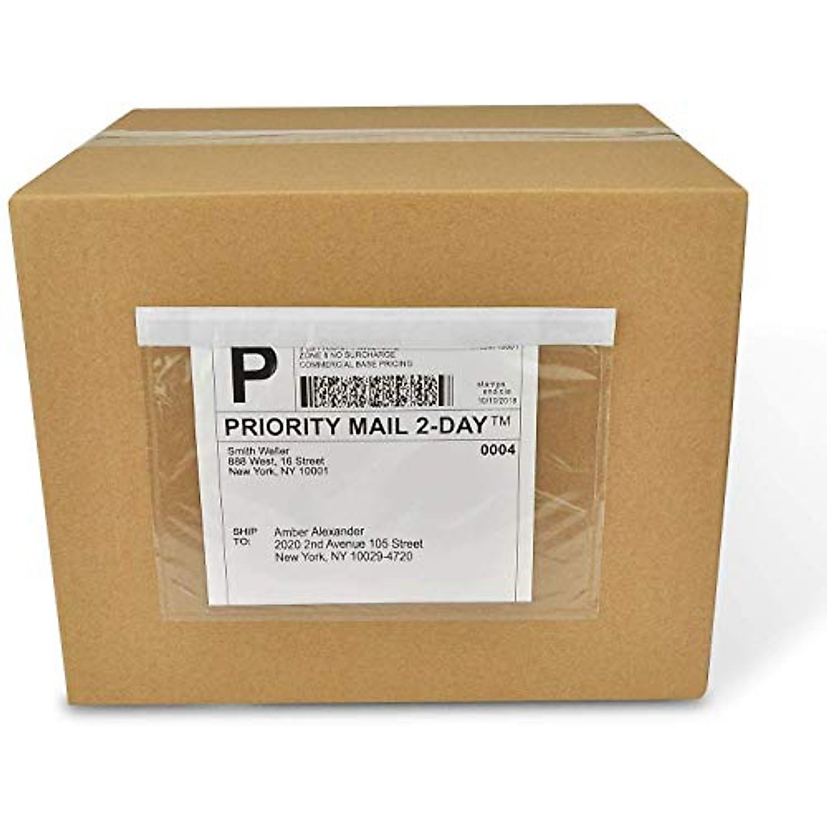 100 Pack 7.5" x 5.5" Clear Self-Adhesive Top Loading Packing List/Shipping Label Envelopes Pouches