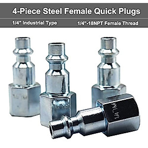 YOTOO 19 Pieces Air Hose Fittings, 1/4 NPT Industrial Air Coupler & Plug Kit