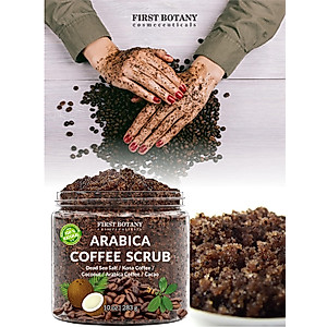100% Natural Arabica Coffee Scrub with Organic Coffee & Shea Butter - Best body scrub 10 oz