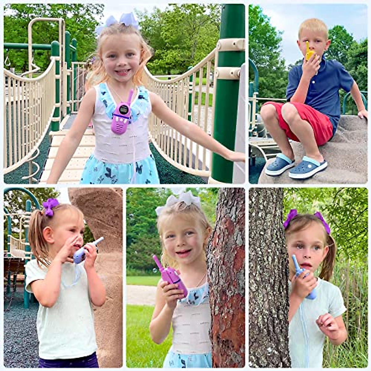 Walkie Talkies for Kids Rechargeable, 48 Hours Working Time 3 Miles Range 22 Channels 2 Way Radio, Birthday Gifts for Boys Girls, Family Games Outdoor Hiking Camping,3-12 Years Old Toys 3 Pack