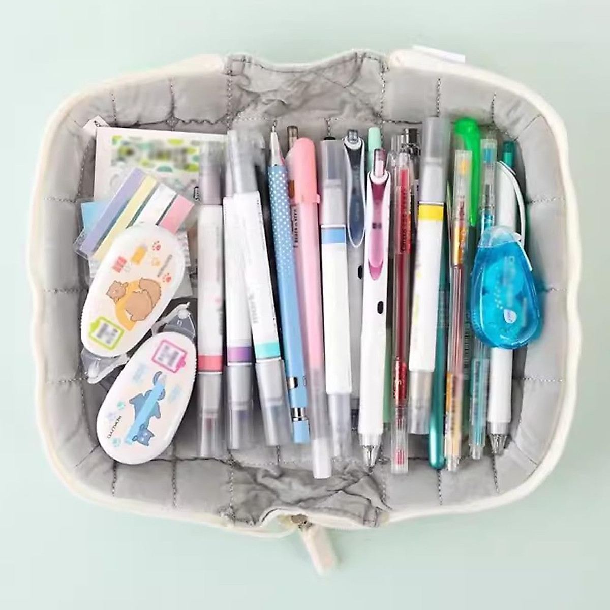 Lushandy Large Pencil Pouch Pencil Case Aesthetic Pencil Case Pouch Pencil Bag Cotton Checkered Pencil Case Soft Pillow Pencil Case