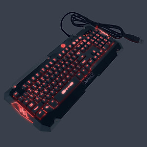 Enhance GX-K2 Gaming Keyboard with 104 Hybrid Mechanical Feel Keys, LED Backlit, & Braided Cable - 3 Color Selection, Multimedia Shortcuts, & Plug & Play USB Connection - PATHOGEN Series