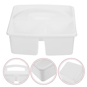 Healifty 1pc Shower Multipurpose Vanity, for Dorm Food Use Plastic Household Bathroom Basket Pantry Cabinet Caddy Desktop Kids Organizer Garden White Bins Sundries Room Handles Portable