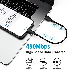 1ft iPhone Charger Cord, 5Pack Apple Short USB A to Lightning Cable 12 inch, MFi Certified Apple Charger Cable Fast Charging for iPhone 13 12 11 Pro Max XR XS X 8 7 6 Plus SE iPad Air Mini (Black)