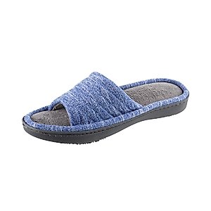 isotoner womens Space Dyed Andrea With Moisture Wicking for Indoor/Outdoor Comfort and Arch Support Slide Slipper, Sapphire, 6.5-7 US