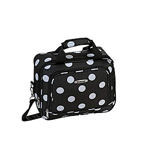 Rockland Polka Softside Upright Luggage Set, Expandable, Lightweight, Black Dot, 4-Piece (14/19/24/28)