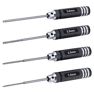 Hobbypark 4pcs Hex Screw Driver Set 1.5mm 2.0mm 2.5mm 3.0mm Allen Wrench Keys Screwdriver Kit RC Repair Tools Kit for Traxxas RC Car Drone Multi-Axis Helicopter Arrma Axial Losi Redcat Racing