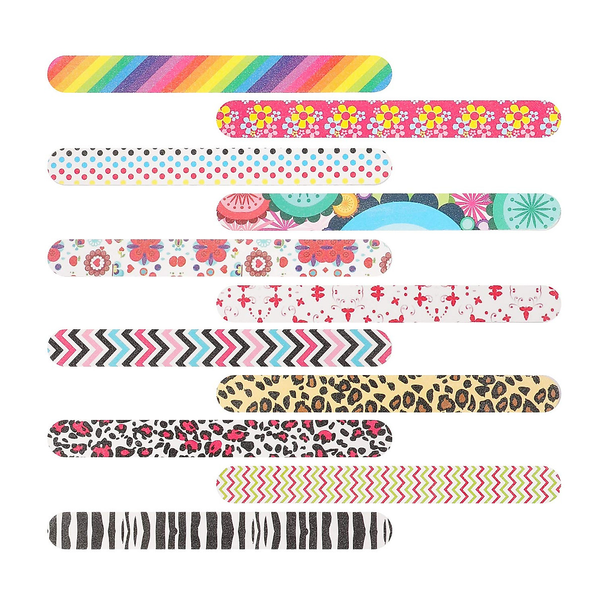 YIMICOO 12PCS Nail Files 150/150 Grit, Emery Boards for Nails, Professional Double Sided Nail File and Buffers for Women Girls Natural Acrylic Nails, Colorful, 7 Inches