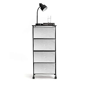Urban Shop 4 Tier Mirrored Rolling Storage Cart