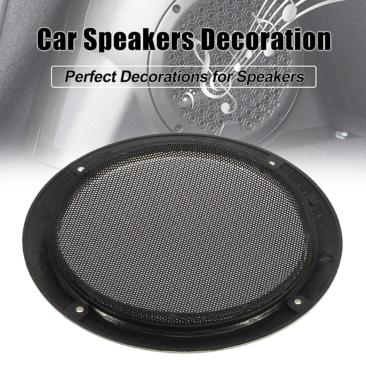 X AUTOHAUX 2pcs 6.5" Gold Tone Car Audio Speaker Cover Mesh Subwoofer Grill Horn Glossy Guard Protector