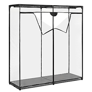 Whitmor Extra Wide Clothes Closet - Freestanding Garment Organizer with Clear Cover