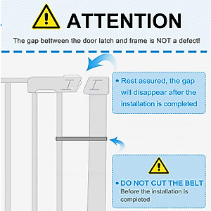 Tokkidas 40.6"-29.5" Auto Close Safety Baby Gate, Dog Gate, Durable Easy Walk Thru Child Gate for Stairs, Doorways, House, Includes 2.75" & 5.5" Extension, Pressure Mounted, NO Drilling, Arched White