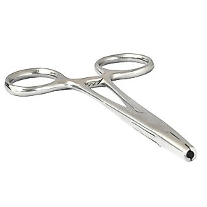 OdontoMed2011 Dermal Anchor Tube Hemostat Forceps for Dermal Tops Anchor Holder Piercing Tools 3mm Dermal Top 5" Length High Polish Stainless Steel
