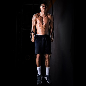 ProsourceFit Fitness Gymnastics Rings with Straps for Total Body Conditioning at Home