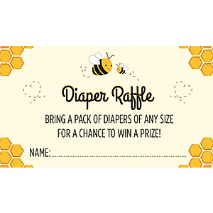 Mommy-to-Bee Diaper Raffle Cards - 24 Count - Bee Theme Baby Shower Game