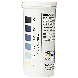 MicroEssential PAA160 Peracetic Acid Test Strips 0-160 PPM