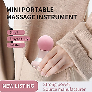 Mini Massager Portable Pocket Massager Support for Woman USB Charging 6 Speed Vibration Mode Head and Neck Relaxation Muscles and Pain Relief (Pink)