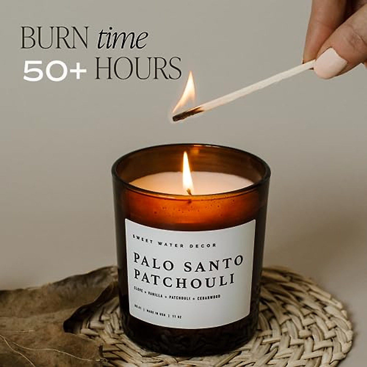 Sweet Water Decor Pumpkin Spice Candle - Fall Candles with Pumpkin, Clover, Cinnamon & Vanilla Scent for Home - Pumpkin Candle with 50 Hours Burn Time - 11Oz Wood Lid Amber Jar Pumpkin Soy Candles