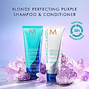 Moroccanoil Blonde Perfecting Purple Shampoo And Conditioner Bundle, 6.7 Fl. Oz. Set