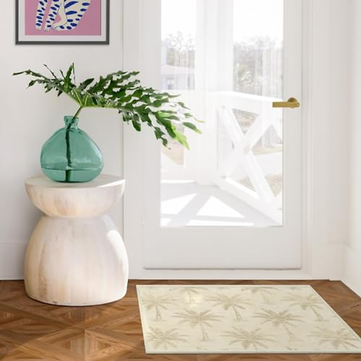 RUGGABLE x Barbie Washable 2x3 Area Rug, Paradise Ivory & Gold, Premium Rugs for Living Room, Bedroom, Kitchen, Office, Classroom with Gripper Non Slip Pad