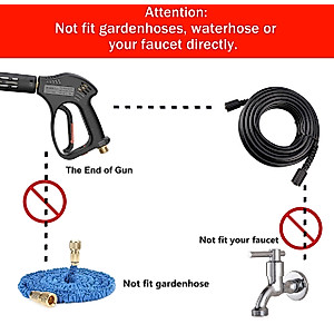 M MINGLE Gutter Cleaner Attachment, Short High Pressure Washer Gun, 5 Nozzle Tips