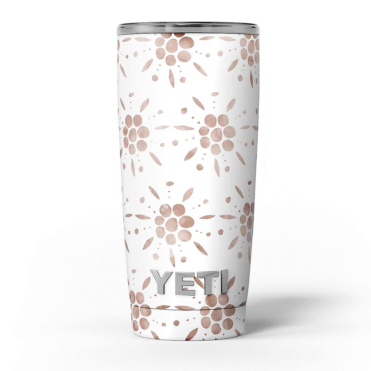 Design Skinz Brown Watercolor Flowers V1 - Skin Decal Vinyl Wrap Kit Compatible with The Yeti Rambler Cooler Tumbler Cups