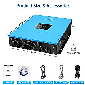 SUNGOLDPOWER UL1741 6000W 48Vdc Hybrid Solar Inverter, AC 240V Input, AC 120V/208V/240V Output Split Phase Inverter, AC Coupled, IP65 Rating Waterproof Inverter for Grid Tied and Off Grid System