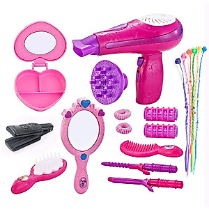 Bettina Vogue Beauty Hair Salon Fashion Pretend Play Set with Hairdryer, Mirror, Styling Accessories