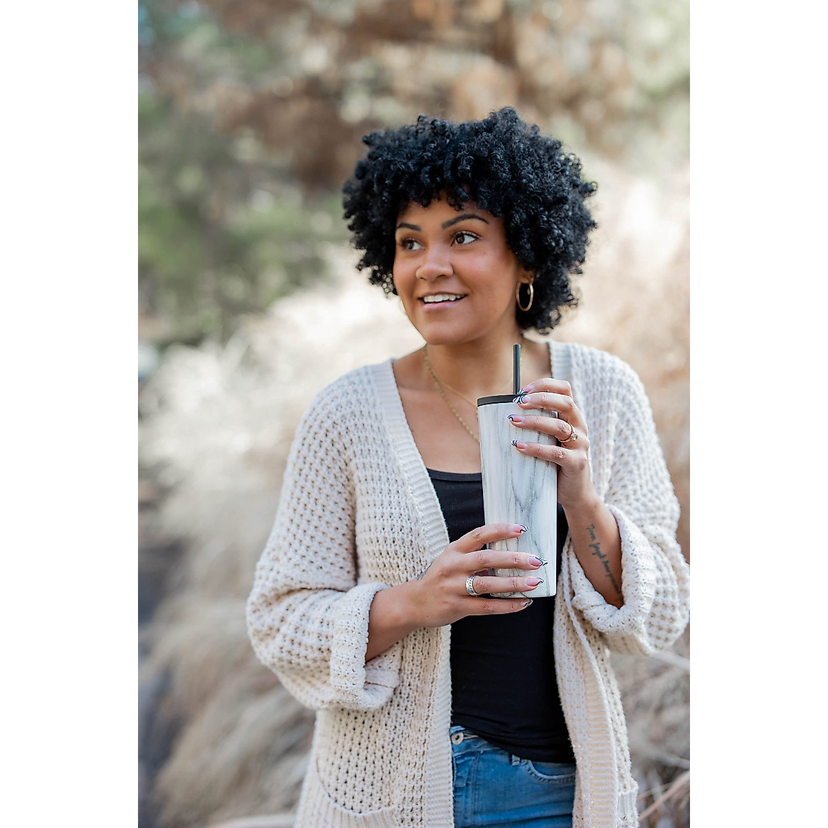 Simple Modern Insulated Tumbler with Lid and Straw | Iced Coffee Cup Reusable Stainless Steel Water Bottle Travel Mug | Spring Break Gifts For Her & Him | Classic Collection | 32oz | Cream Leopard