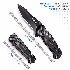 GVDV Utility Pocket Knife + Pocket Knife with Wood Handle, Tactical Hunting Camping Survival Knife for Men Women Kids