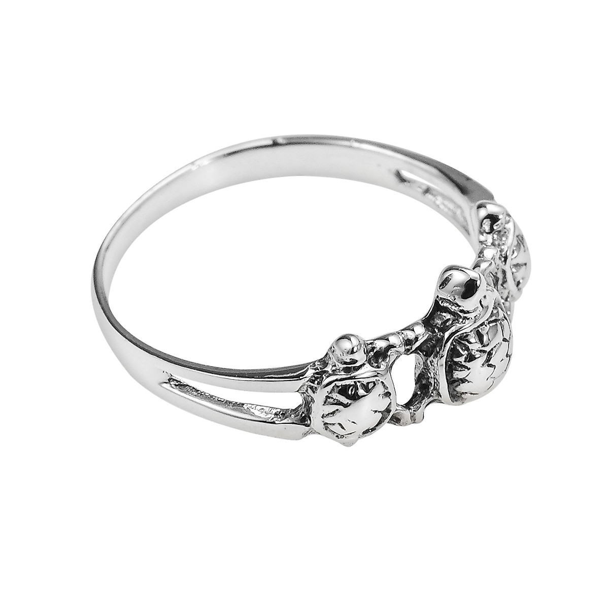 AeraVida Cute Triple Sea Turtle .925 Sterling Silver Ring | Sea Turtle Sterling Silver Ring | Sterling Silver Turtle Ring | Ring for Women | Tiple Sea Turtle Rings | Sterling Silver Ring for Women - 9