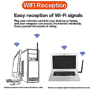 USB Wireless for PC,USB WiFi Adapter for PC,2.4GHz/5GHz,1300Mbps USB 3.0 Wireless WiFi Dongle,High Gain Dual Band 5dBi Antenna, Support Windows 11/10/8.1/8/7/XP, Mac OS 10.9-10.15