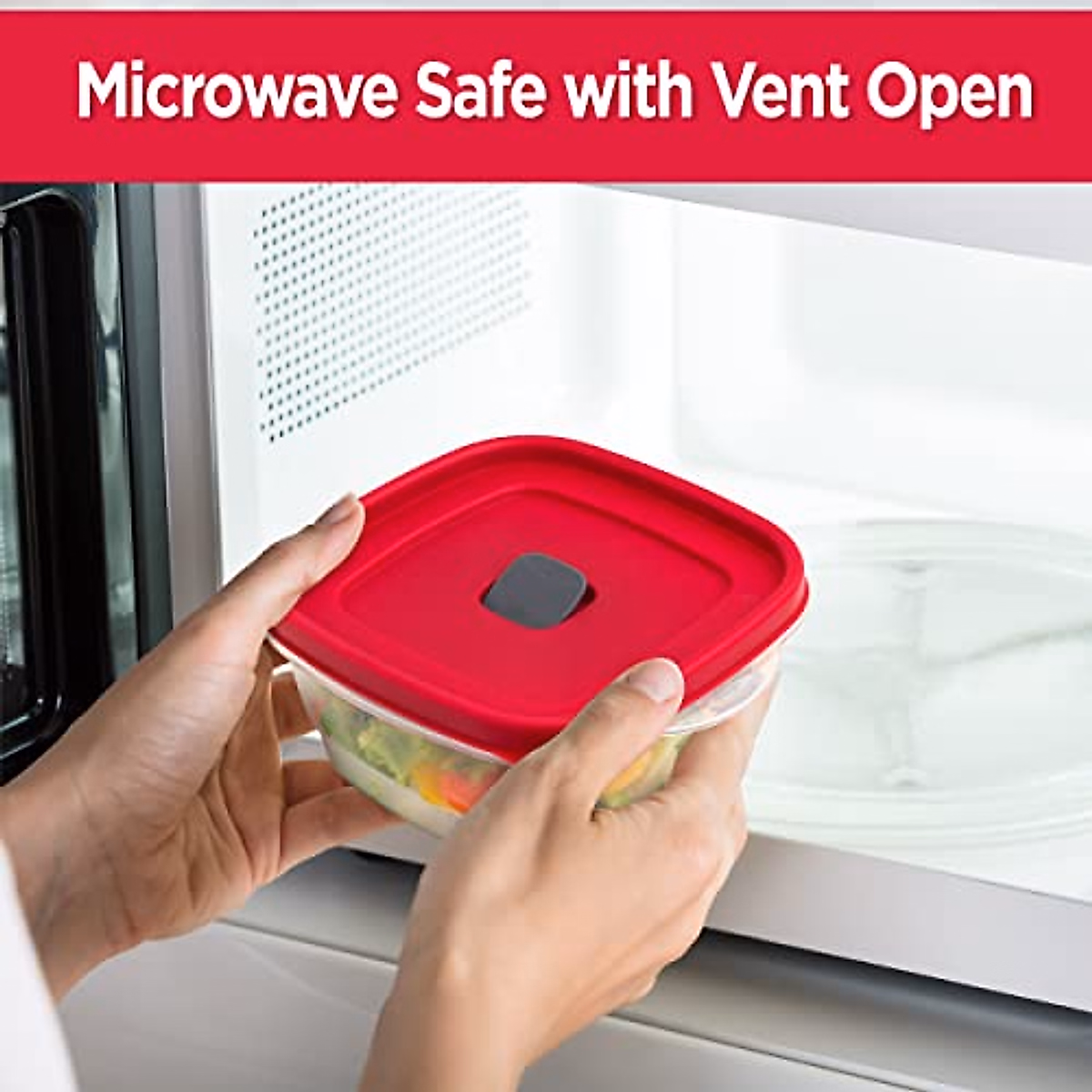 MRX Solutions 16-Piece Food Storage Containers Meal Prep with Lids and Steam Vents (Red)