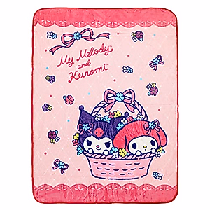 Bioworld My Melody and Kuromi Basket of Friends Digital Print Throw Blanket