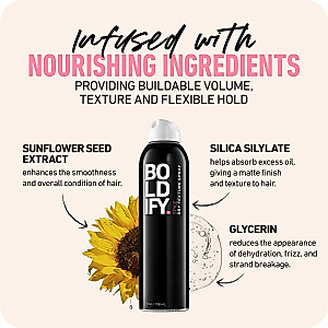 Boldify Dry Texture Spray - Hair Volumizer and Texturizing Spray for Fine Hair - Stylist Recommended Volume Products for Women & Men
