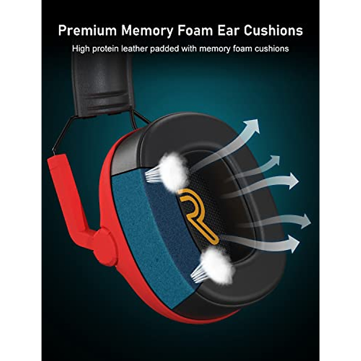 SENZER SG500 Surround Sound Pro Gaming Headset with Noise Cancelling Microphone - Detachable Memory Foam Ear Pads - Portable Foldable Headphones for PC, PS4, PS5, Xbox One, Switch - Red&Blue