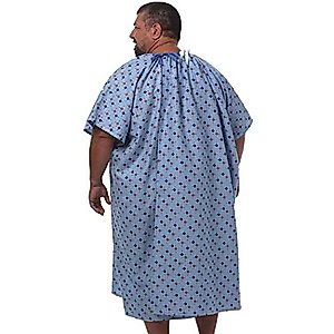 5XL Hospital Gown Oversized Hospital Gown Washable Patient Robe with Back Ties Reusable Big Size Hospital Gown - 3 Pack