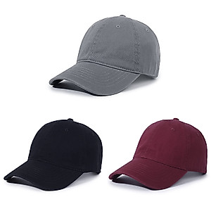 kozinu Unisex Cotton Baseball Cap Plain Blank Dad Hat Adjustable Vintage Solid Hat