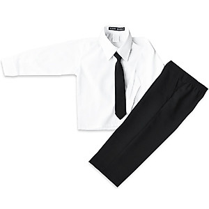 Black n Bianco Boys Suit with Tie for Toddlers and Infants. (X-Large 18-24 Months, Black)