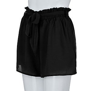 New Loose Bandage Shorts, Thenlian Women's Casual Elastic Waist Hot Pants Summer Shorts Jersey Walking Shorts(XL, Black)