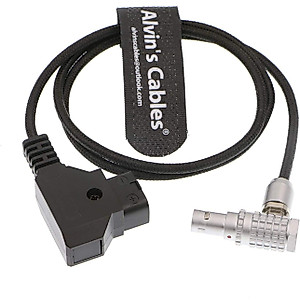 Alvin‘s Cables Teradek Power Cable D-tap to 2 Pin Cable Right Angle 2 Pin Male Braided Flexible Cable for SmallHD Teradek 60cm|23.6inches