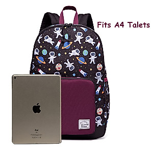 VASCHY Preschool Backpack, Cute Lightweight Water Resistant Kindergarten Backpack Bookbag for Boys and Girls Astronaut