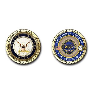 USS Harry S. Truman CVN-75 Challenge Coin US Navy Officially Licensed