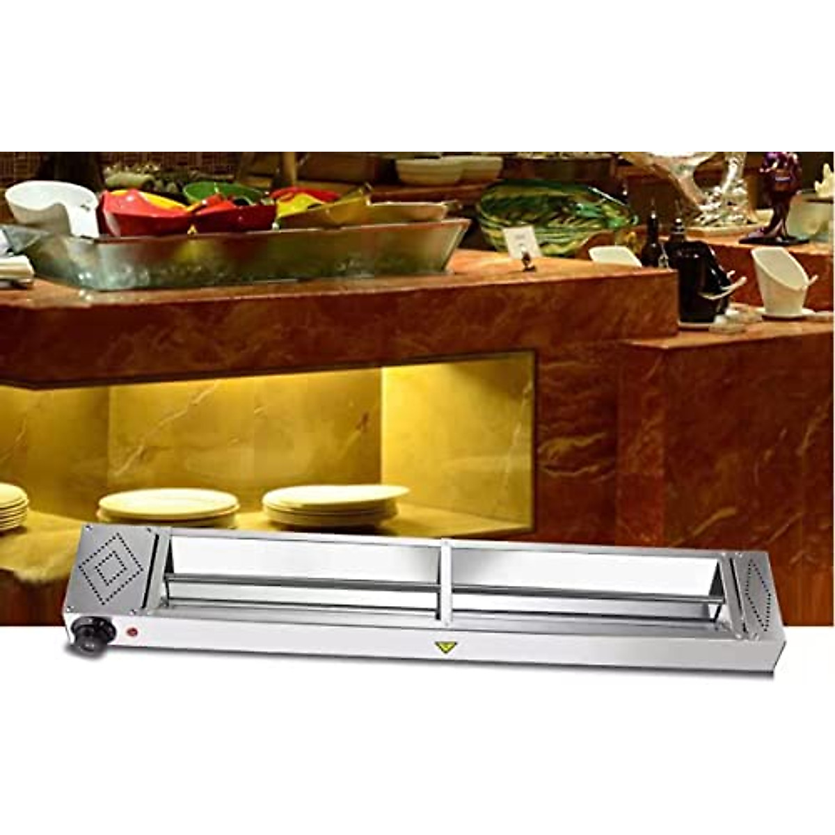 FUNNYBSG Commercial Food Heat Lamp, Square Hanging Food Warming Lamp Buffet Servers and Warmers Hanging Lamp, for Keep Food Warm, Restaurant Kitchen Equipment