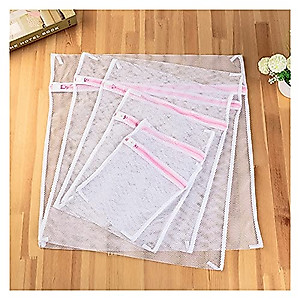 YXXJJ Laundry Ball 5PCS/Set White Coarse Mesh Laundry Bags for Washing Machines Lingerie Laundry Wash Bags Modern PET+PE Polyester Laundry Bag Easy to use (Color : Coarse Mesh Set)