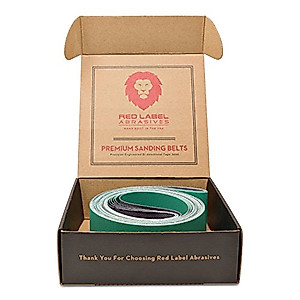 Red Label Abrasives 2 X 72 Inch 220 Grit Metal Grinding Ceramic Sanding Belts, Extra Long Life, 6 Pack