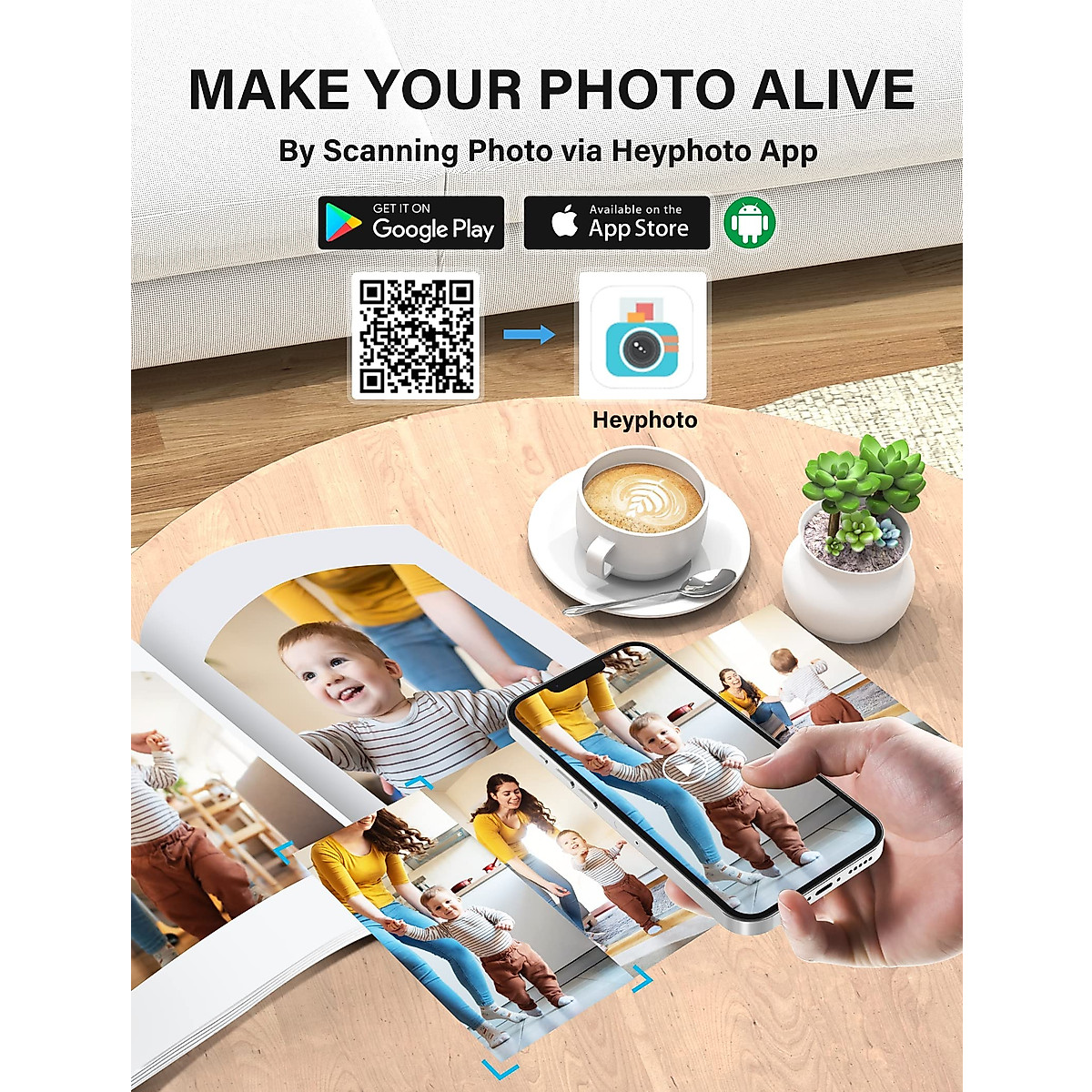 iDPRT 4x6 Photo Printer, Wi-Fi Picture Printer, Full Color Photo Printer for iPhone/Android/Laptop/MacBook, AR Video Printing, Thermal Dye Sublimation Printer, Wireless Photo Printer for Home Use